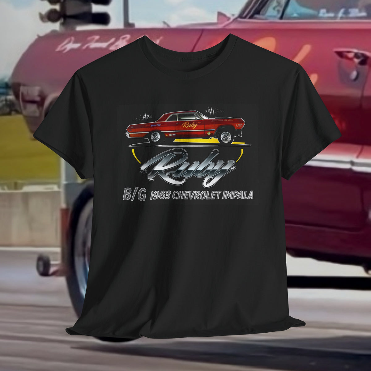 "Ruby" 1963 Chevrolet Impala Gasser – oldskoolprintshop